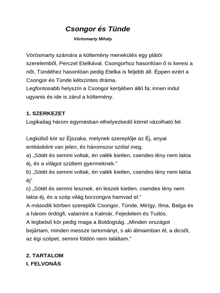 Csongor És Tünde | PDF