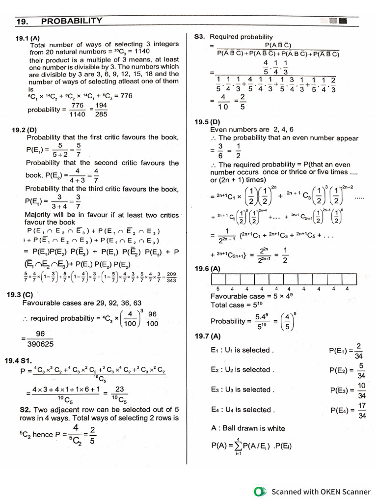 Probability Solution | PDF