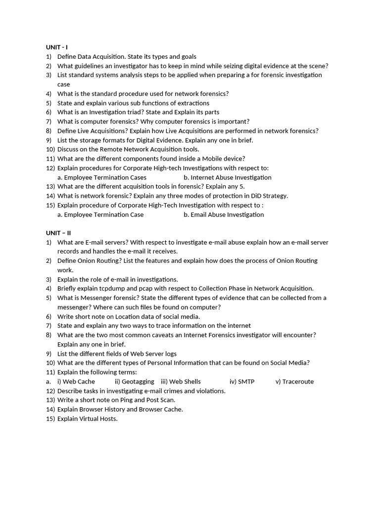 CF - QuestionBank Final (AY 2025-26) | PDF | Computer Forensics | Computer Network