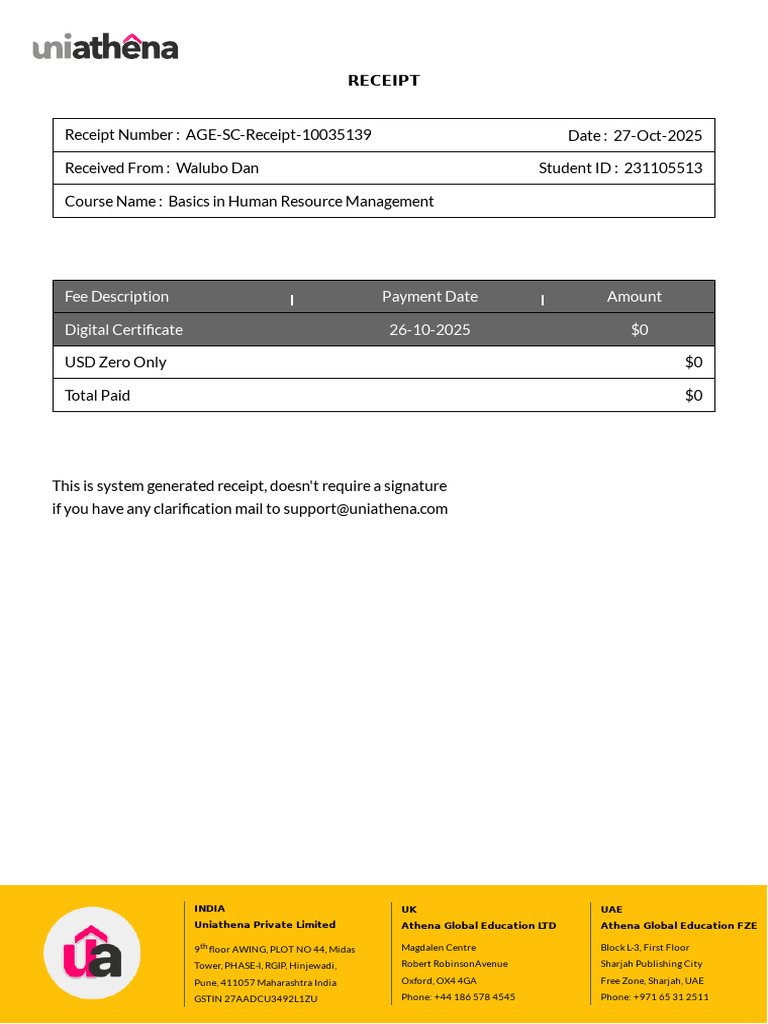 AGE SC Receipt 10035139 Receipt | PDF