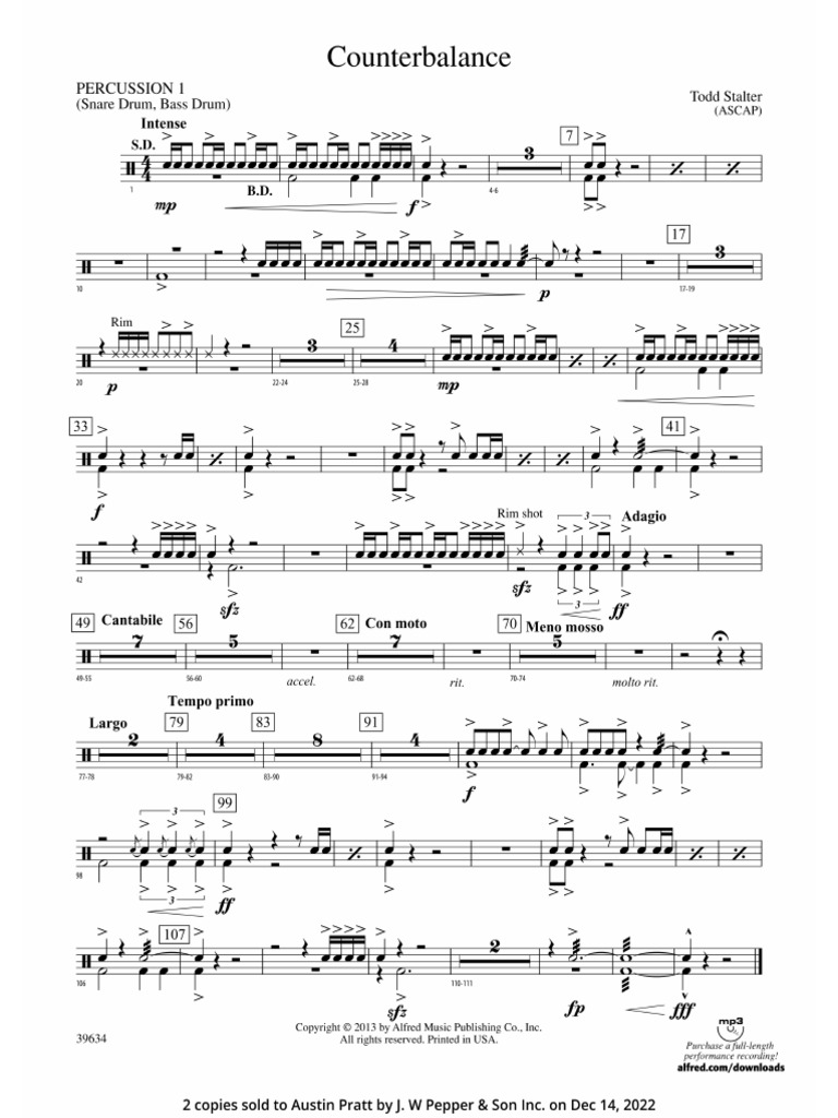 20.) Counterbalance, Percussion 1 | PDF
