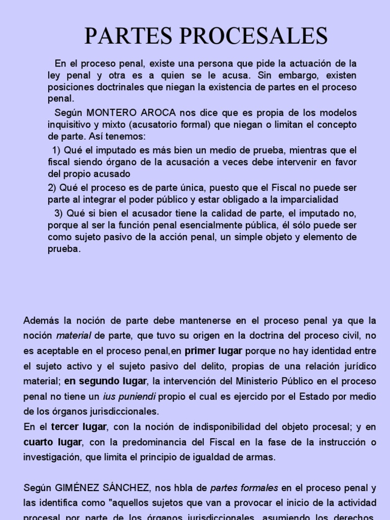 Partes Procesales | PDF | Procedimiento Criminal | Derecho penal