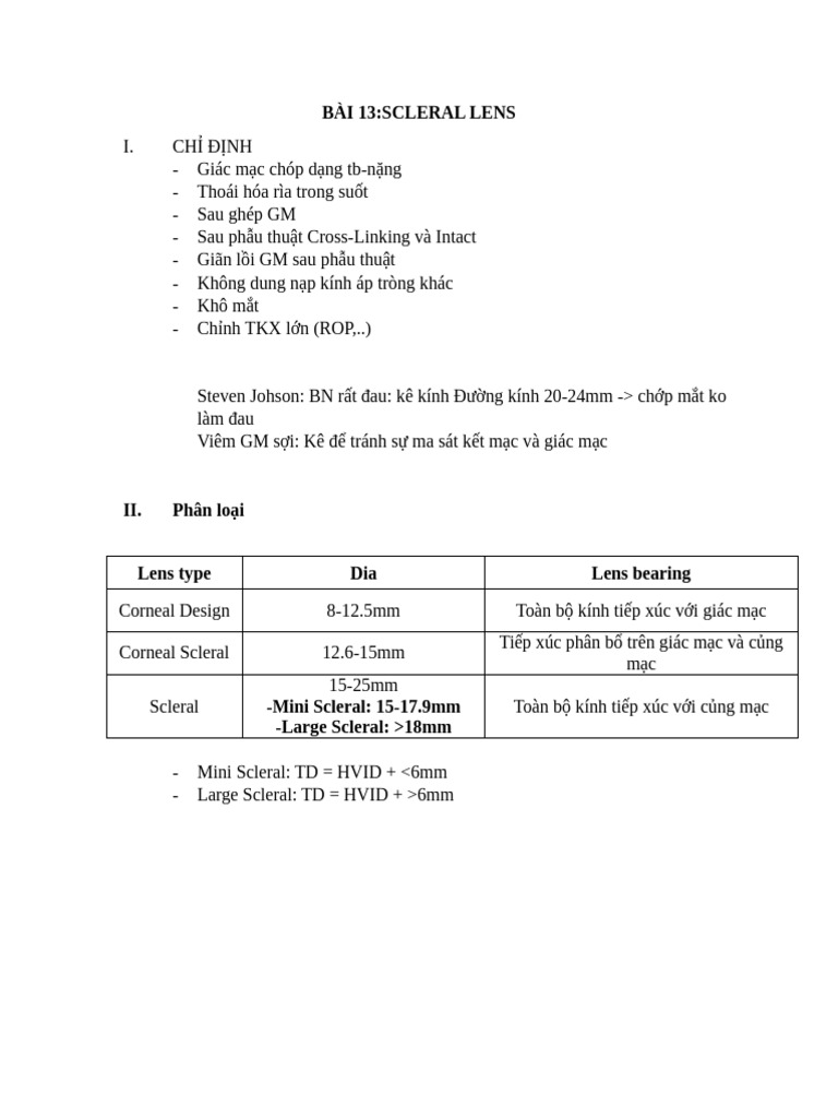 BÀI 13. Scleral lens | PDF
