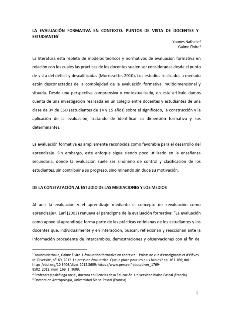 Evaluación Formativa 2 | PDF | Evaluación | Enseñando