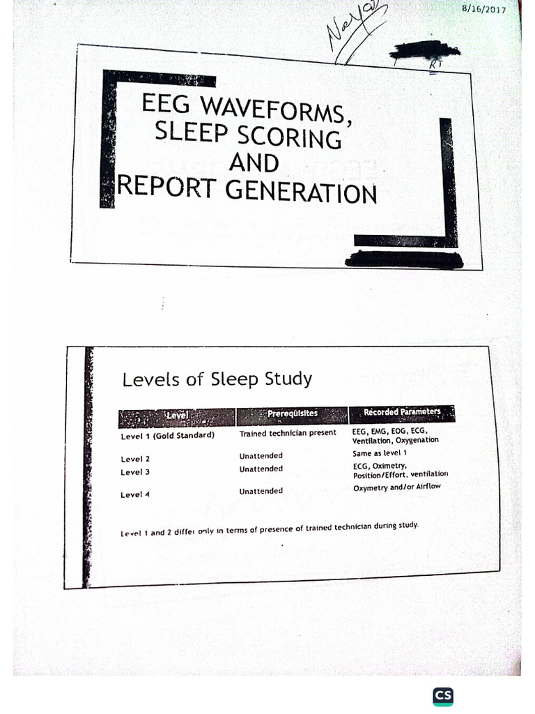 EEG Waveform, Sleep Snoring and Report Generation | PDF