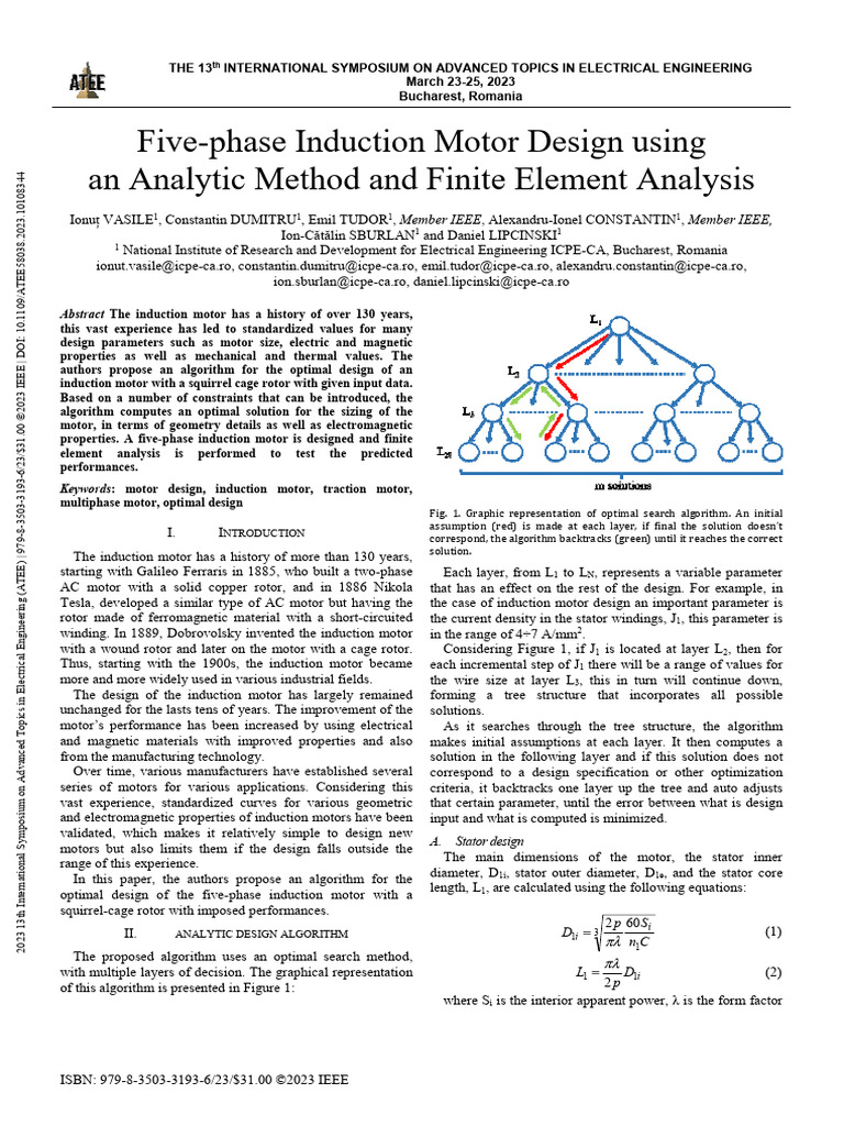 Five-phase Induction Motor Design Using an Analytic Method and Finite ...