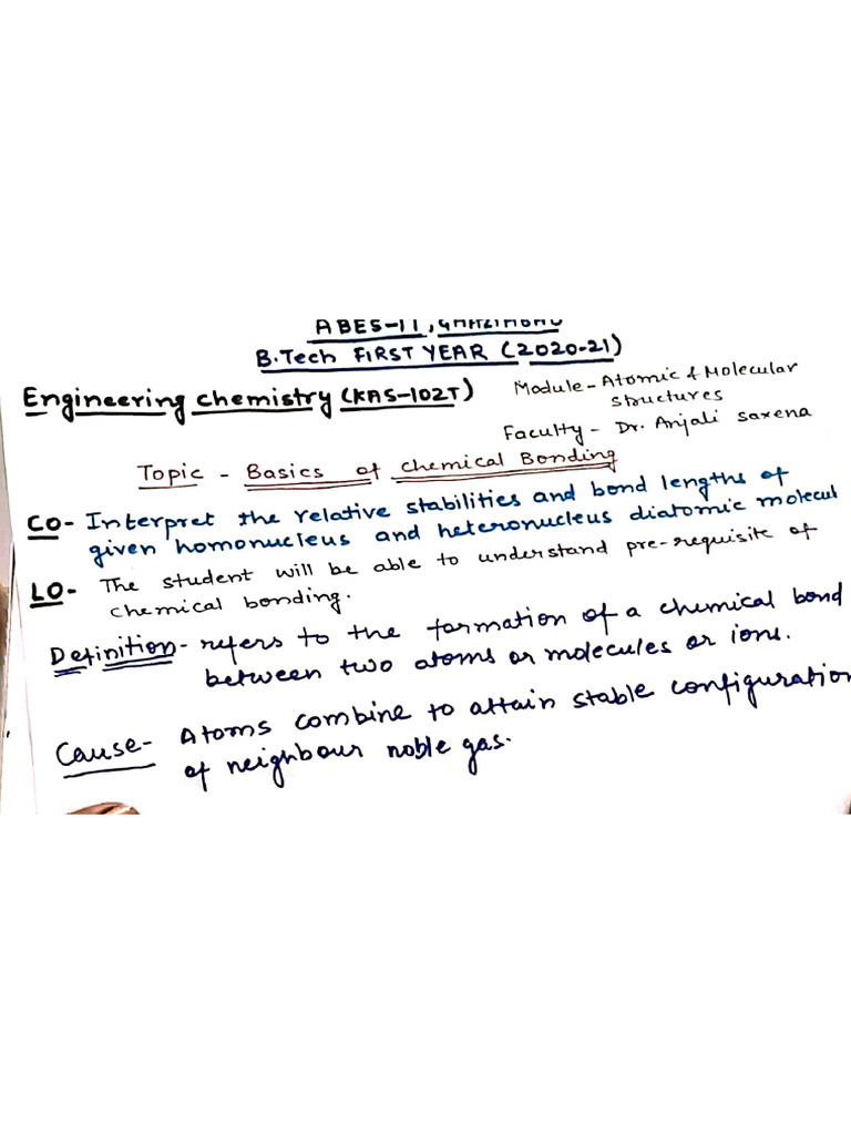 Chemistry Unit 1 Notes | PDF