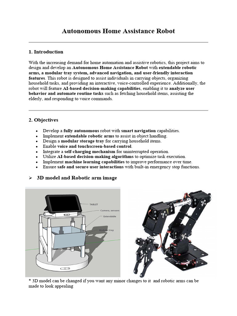 Autonomous Home Assistance Robot | PDF | Robotics | Robot