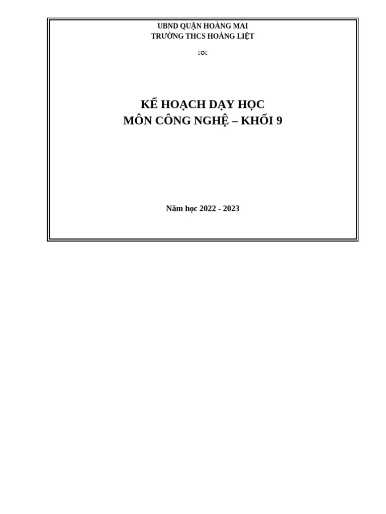KHDH-Công nghệ 9-THCSHL (7.10) | PDF