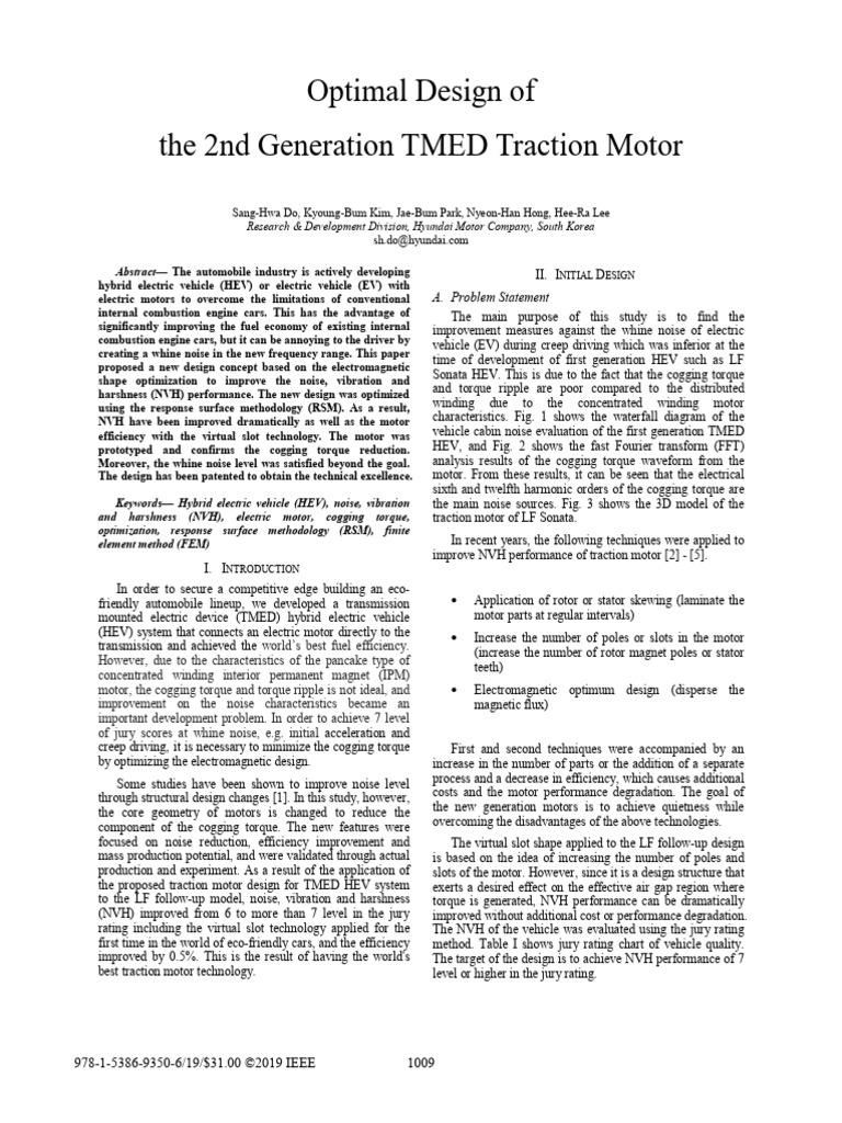 Optimizing TMED Traction Motor Design | PDF | Electric Motor | Hybrid ...