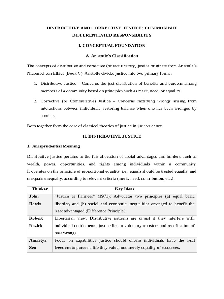 Distributive and Corrective Justice Overview | PDF | Justice | Crime ...