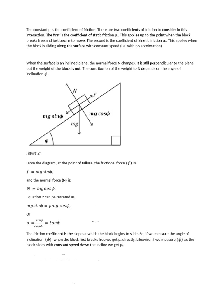 Coefficient of Static Friction | PDF