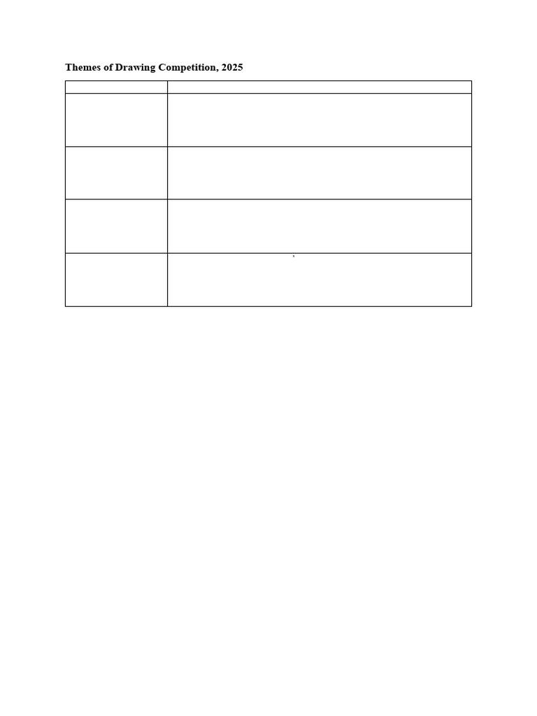2025 Drawing Contest Themes | PDF