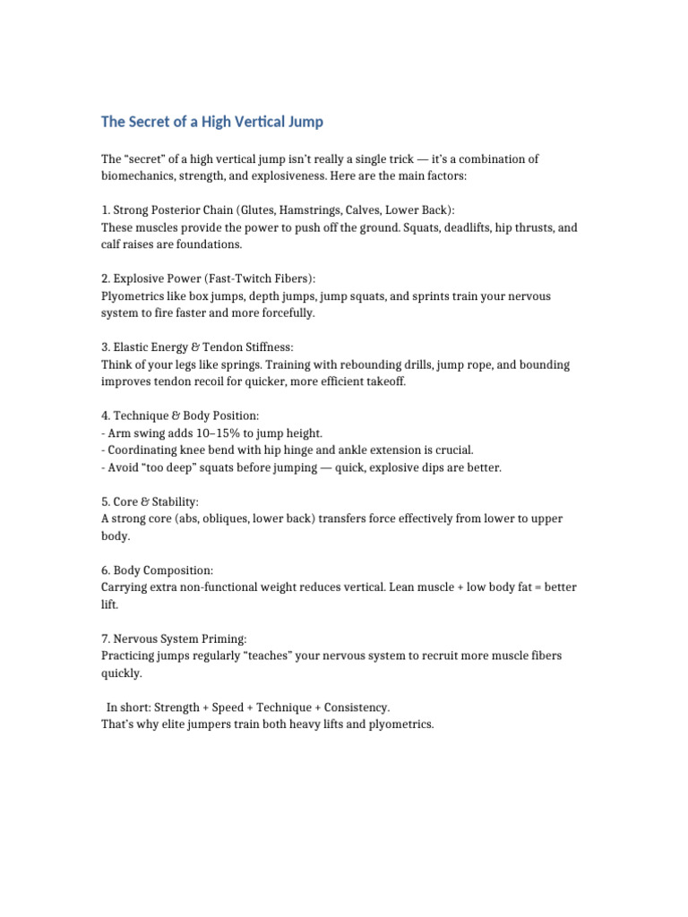 High Vertical Jump Secrets | PDF