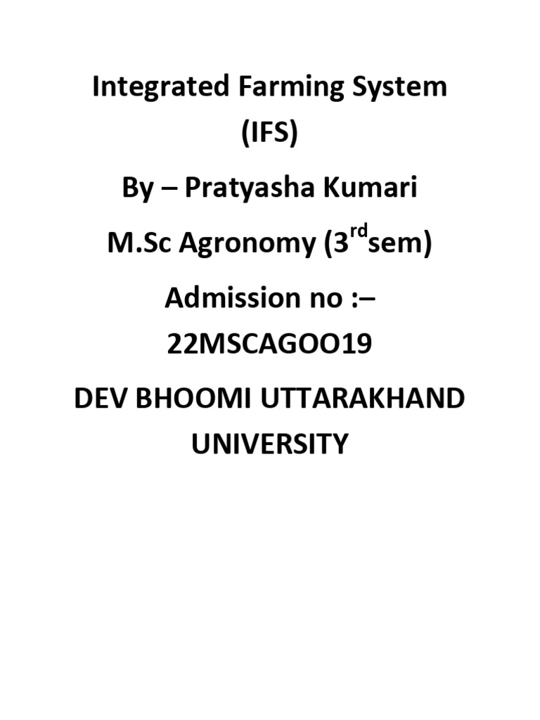 Integrated Farming System Overview | PDF | Agriculture | Crop Rotation