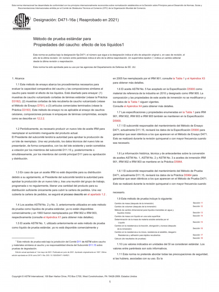 Método de Prueba D471 para Caucho | PDF | Petróleo | Petróleo