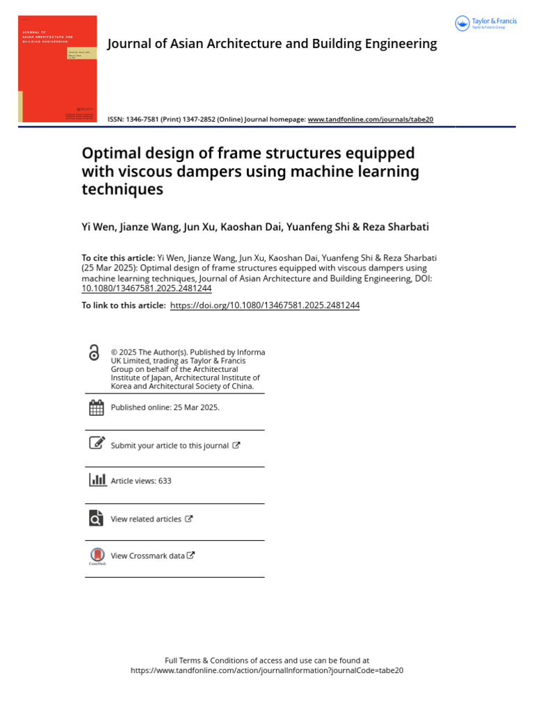 Optimal Design of Frame Structures Equipped With Viscous Dampers Using ...