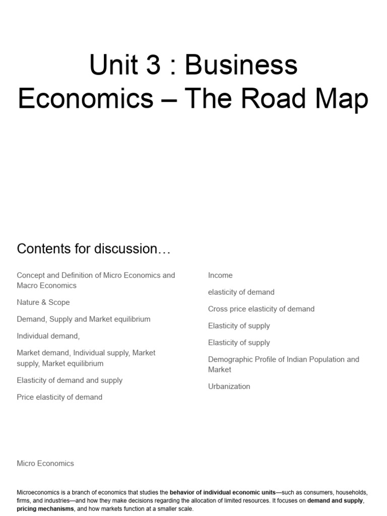 Unit 3 - Business Economics - The Road Map | PDF | Macroeconomics ...