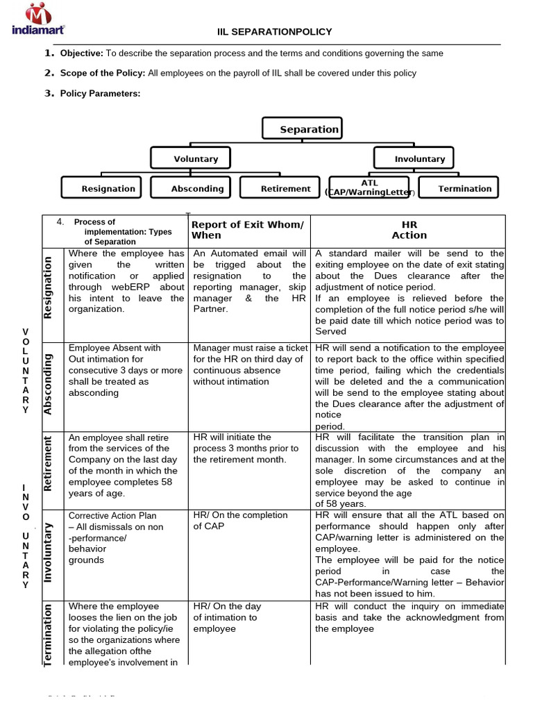 Separation Policy Sep 2015 | PDF | Justice | Crime & Violence
