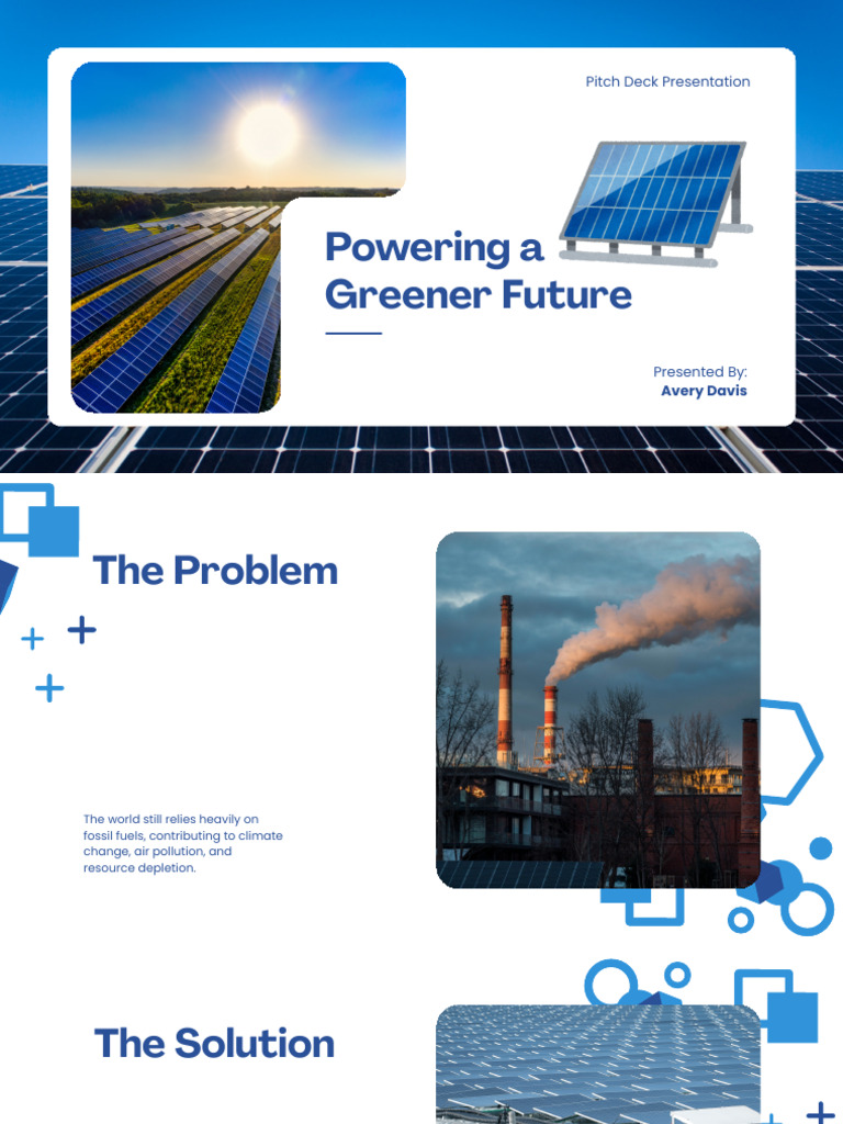 Blue and White Modern Solar Power Pitch Deck Presentation PDF | PDF ...