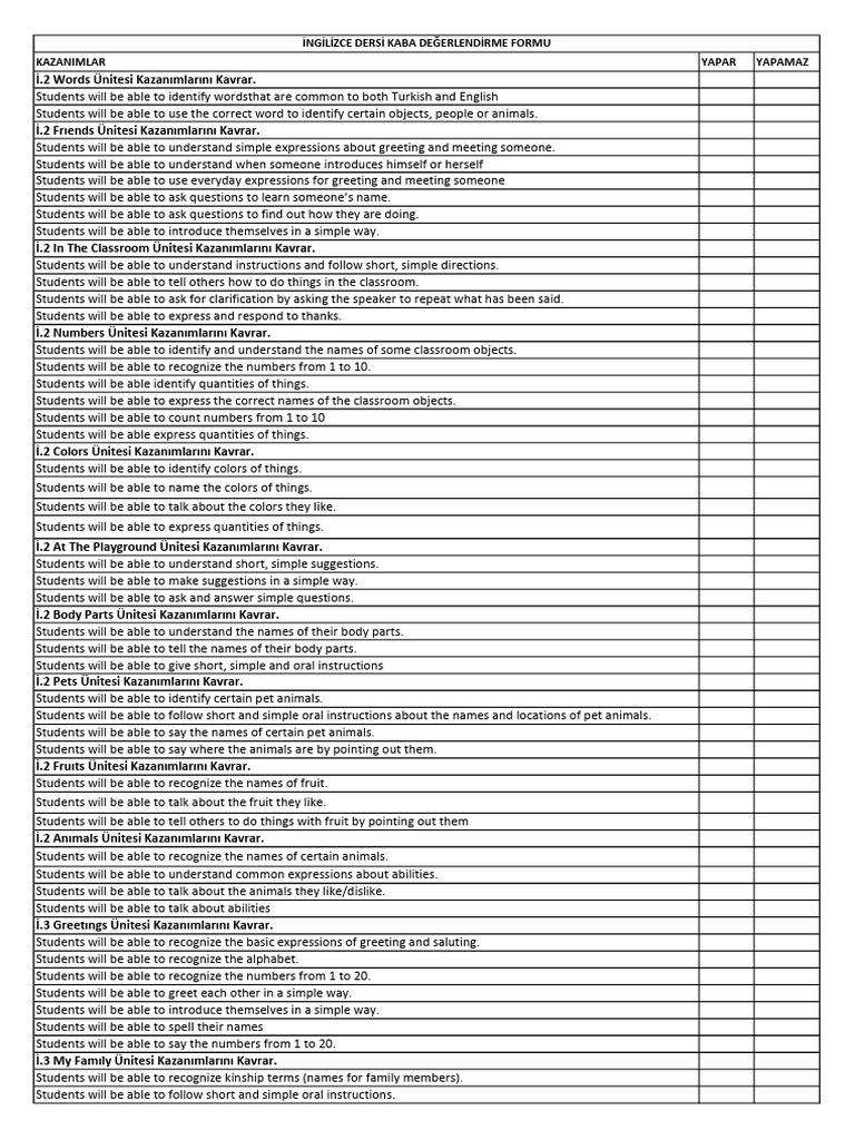 English Assessment Form for Students | PDF | Prediction | Information