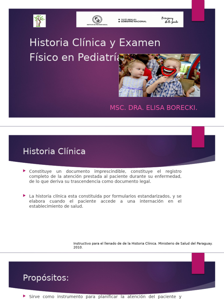 Historia ClÃ - Nica y Examen FÃ - Sico en PediatrÃ - A | PDF ...