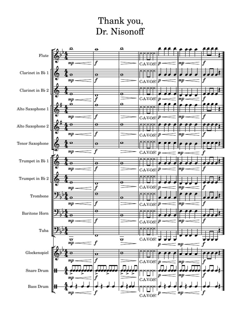 Thank You, Dr. Nisonoff | PDF | Compositions | Aerophones