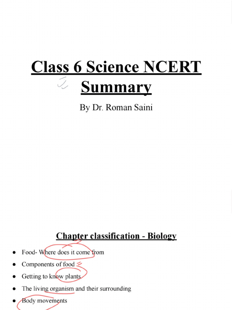 Class 6 Science NCERT Summary With Anno | PDF