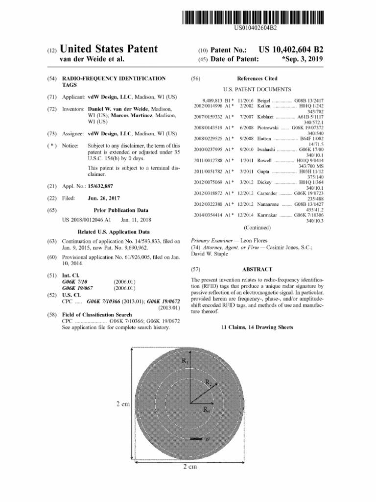 RFID Tags with Unique Radar Signatures | PDF | Radio Frequency ...
