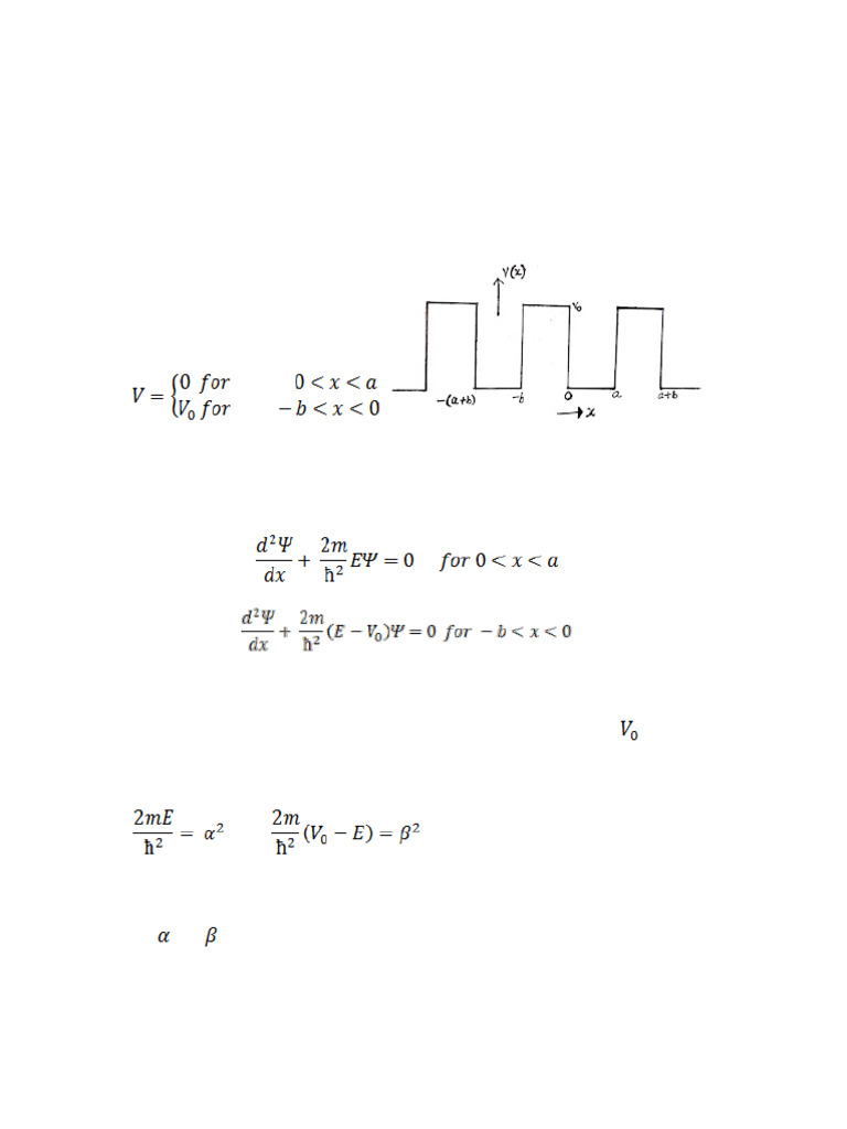 Kronig-Penney Model Derivation | PDF | Physics | Condensed Matter Physics