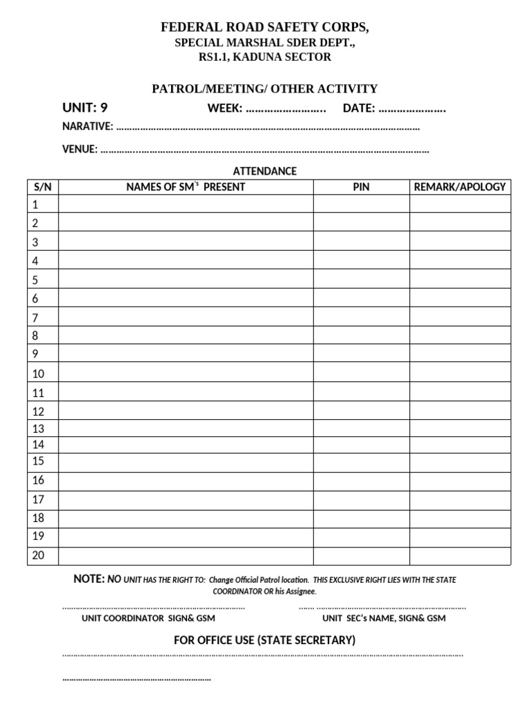 Unit 9 - Weekly Report Sheet | PDF | Safety | Land Transport