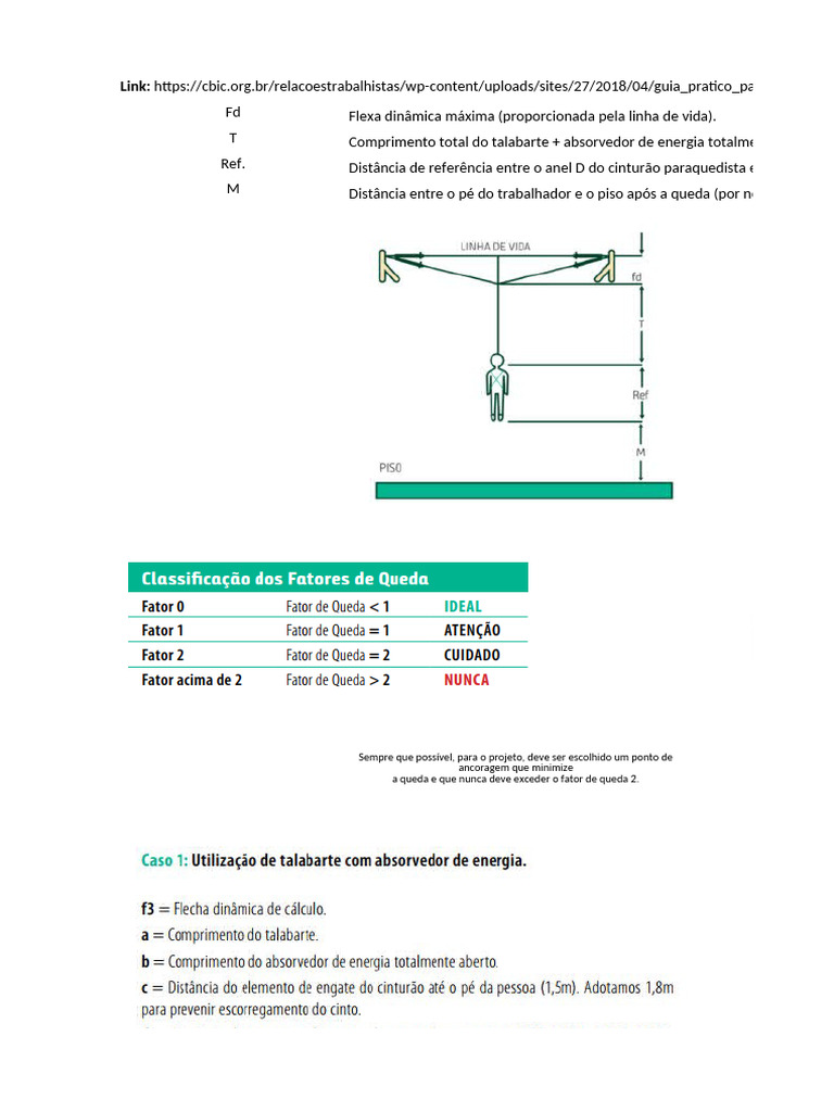 Cálculo de Segurança em Linhas de Vida | PDF
