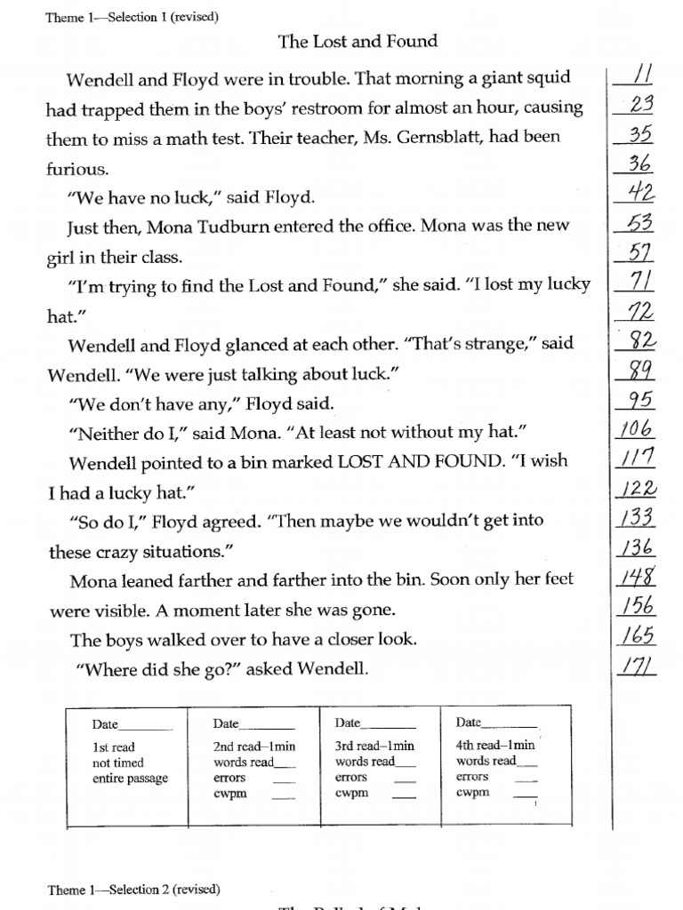 Third Grade Fluency | PDF