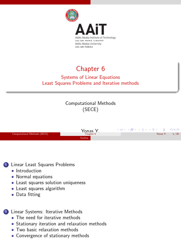 Linear Least Squares Methods Explained | PDF | Least Squares | System ...