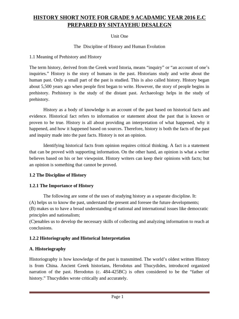 History Grade 9 (Note) (6) | PDF | Ancient Rome | Ancient Egypt