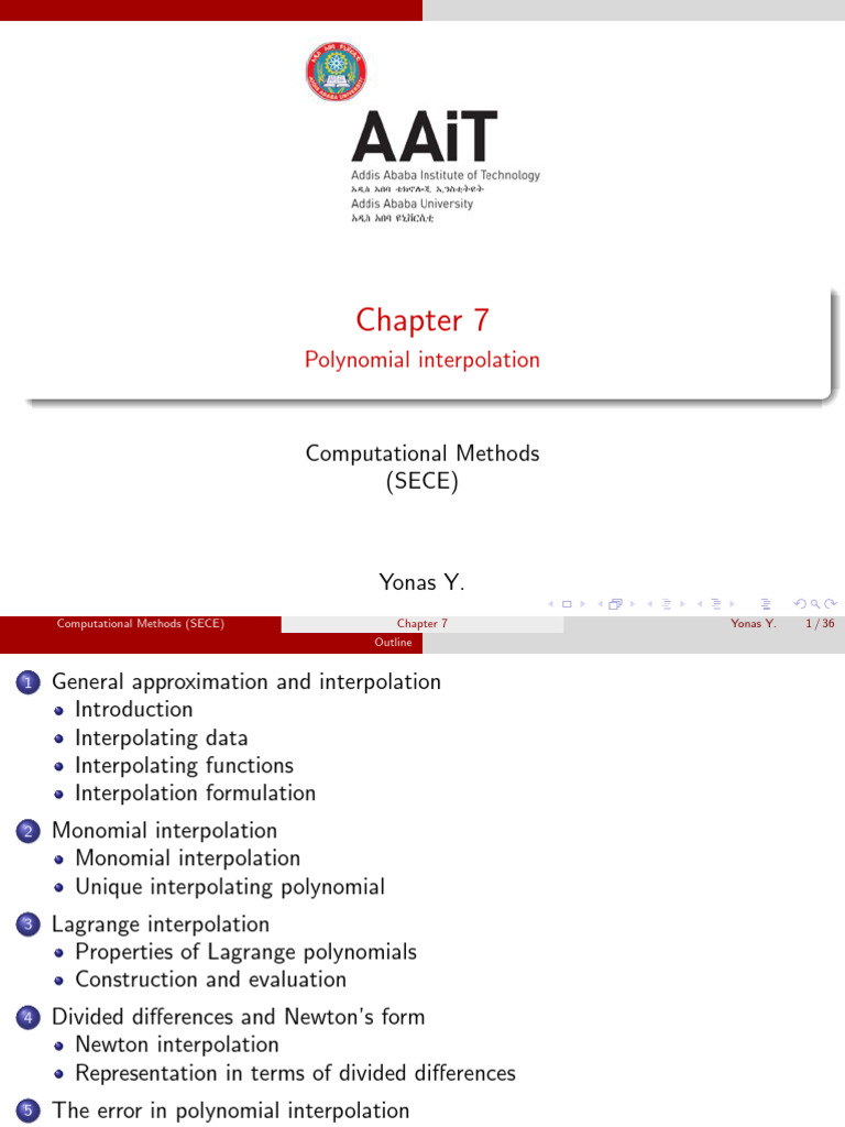 Polynomial Interpolation | PDF | Interpolation | Function (Mathematics)