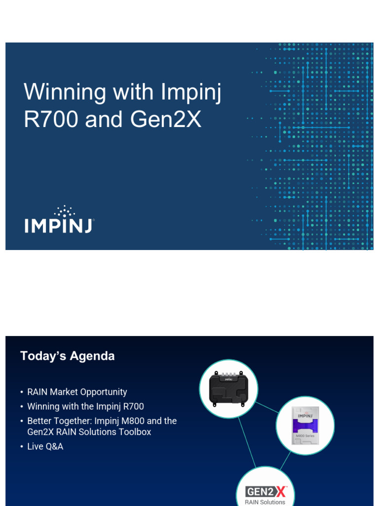 Impinj R700 and Gen2X RAIN Solutions Guide | PDF | Radio Frequency ...