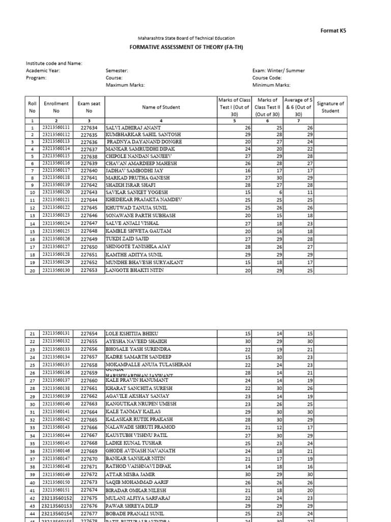 Student Exam Marks Report | PDF
