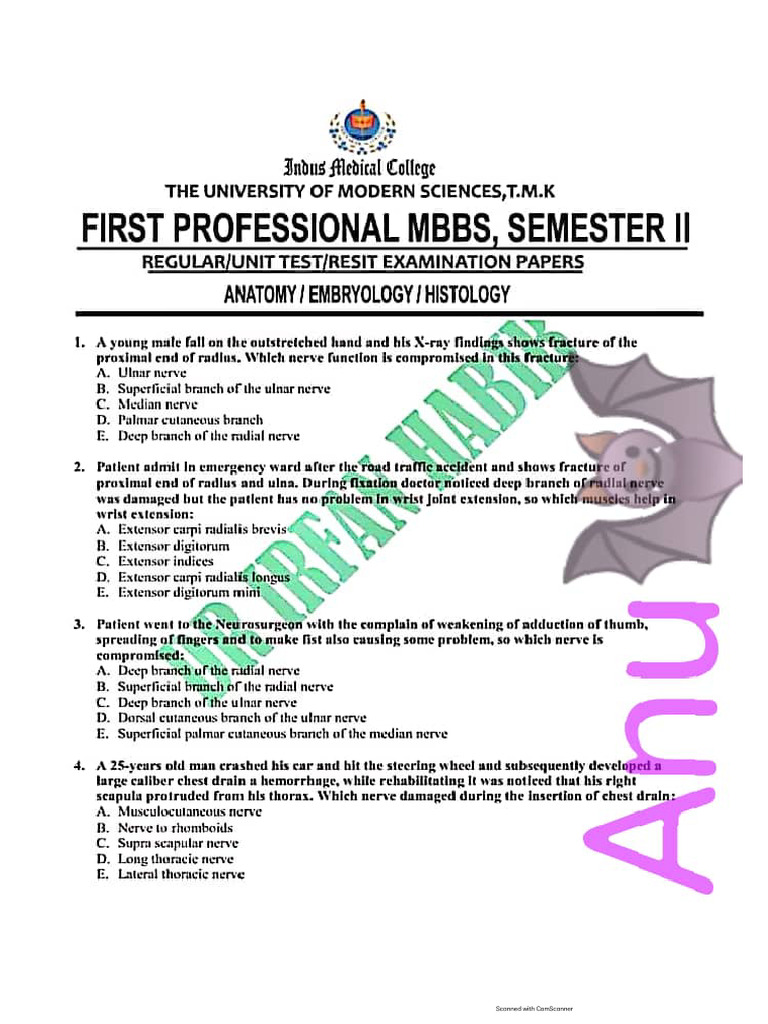 Ana Past Papers Sem 2 ©anu | PDF