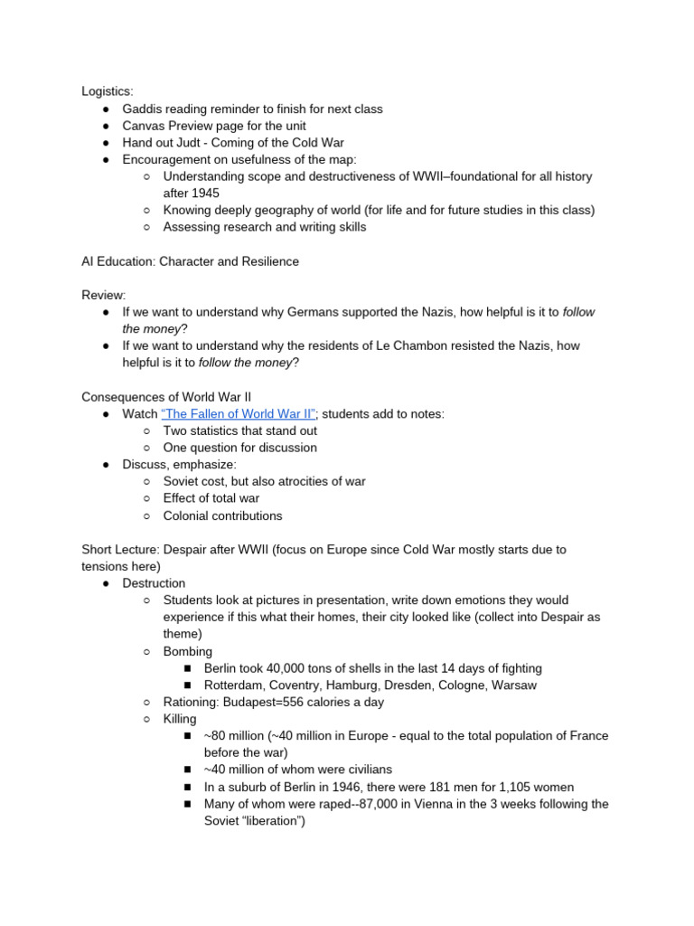 10-08 Wednesday - Effects of WWII | PDF | Soviet Union | World Politics