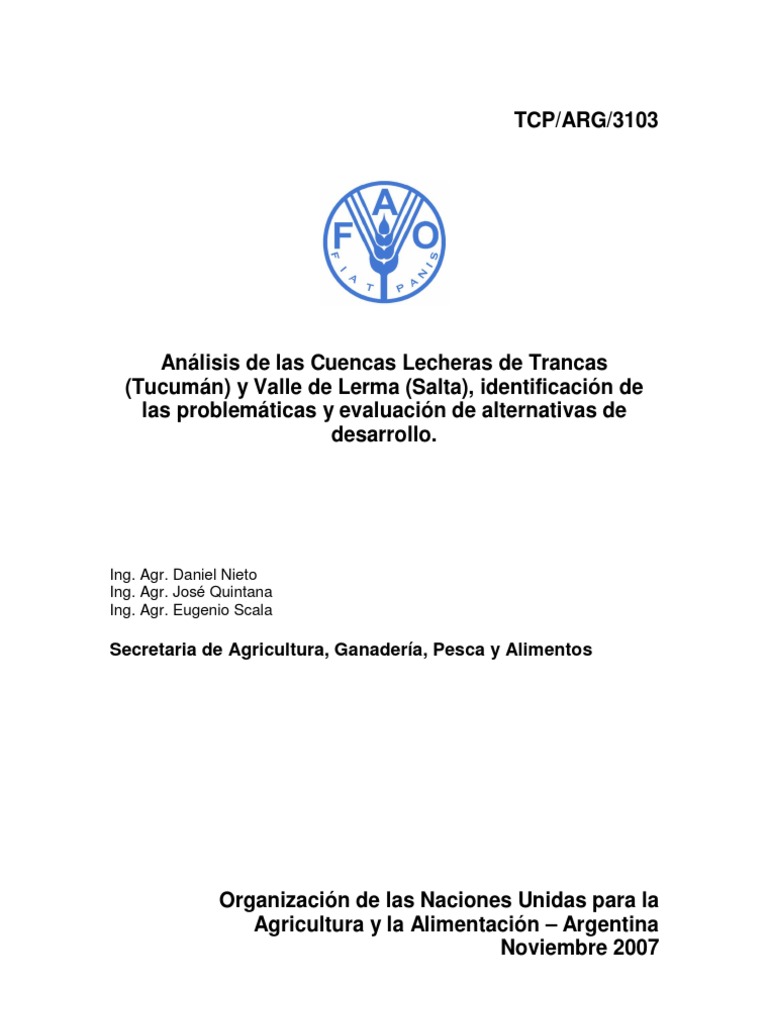 Informe Final FAO NOA | PDF | Riego | Leche
