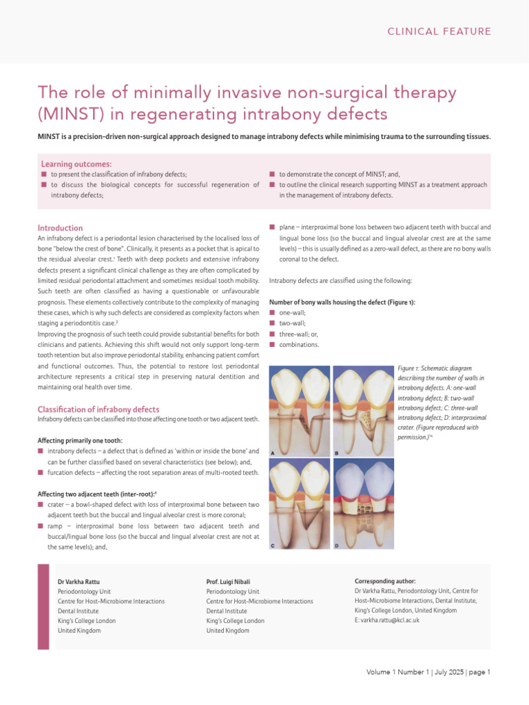 The Role of Minimally Invasive Non Surgical Therapy Minst in ...