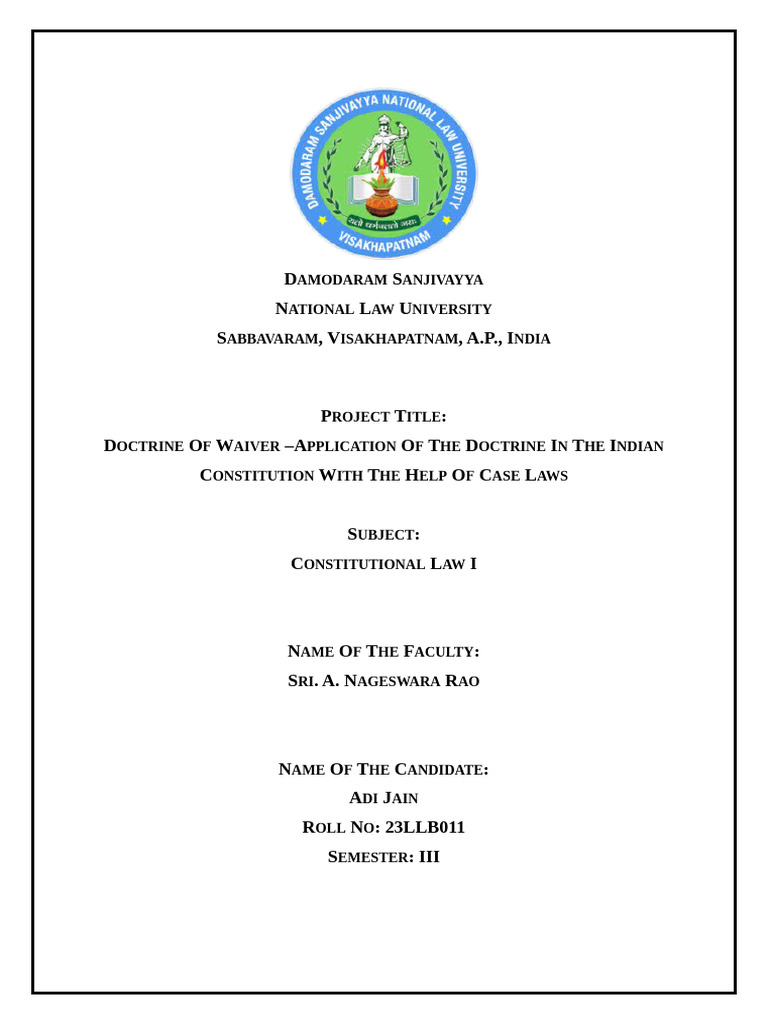 CONSTITUTION LAW PROJECT SEM 3 Adi Jain | PDF | Voting Rights Act Of ...