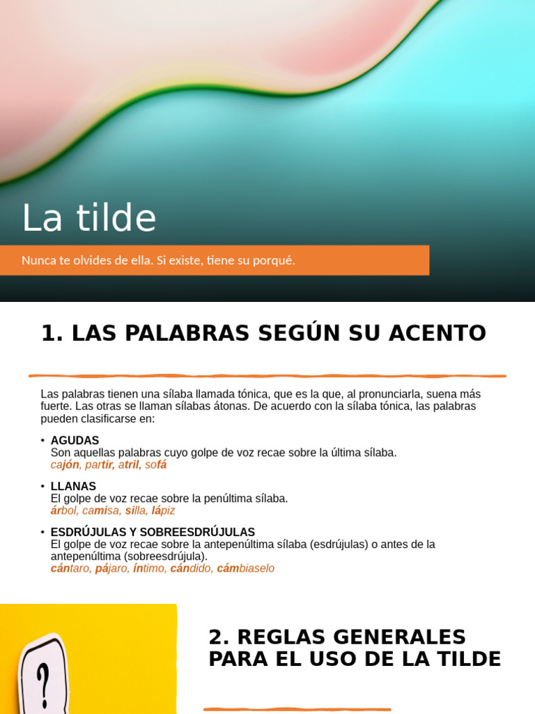 Tildes. Reglas | PDF | Lingüística | Fonética