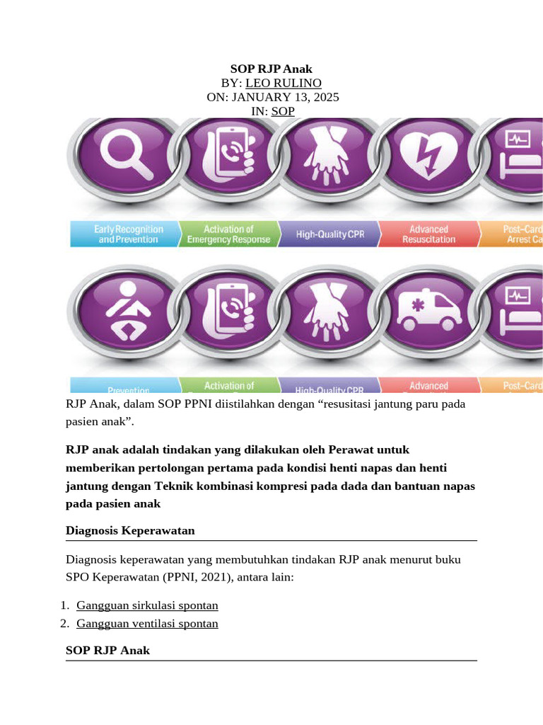 SOP RJP Anak: Panduan Resusitasi Efektif | PDF