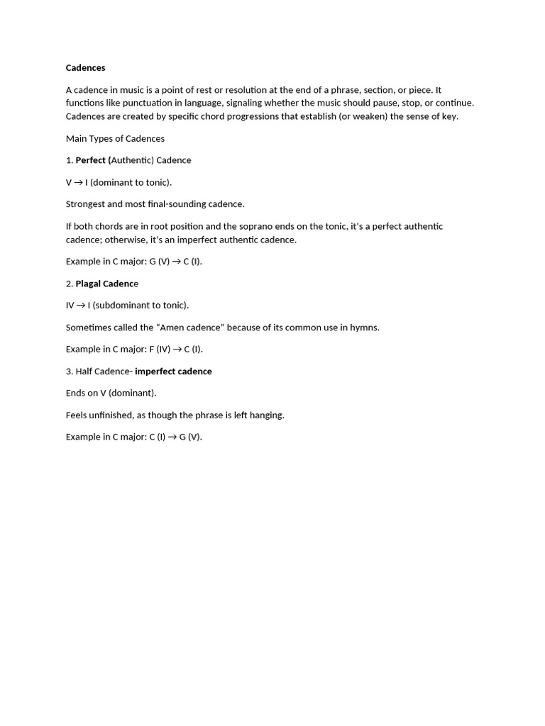 Cadences | PDF