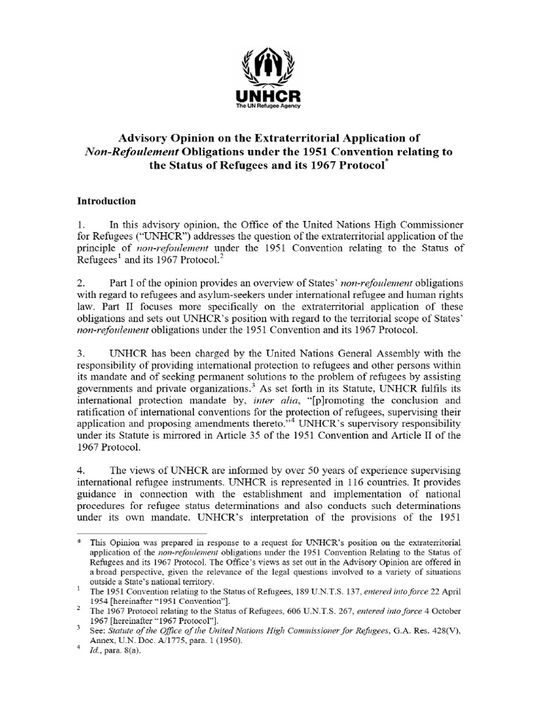 Advisory Opinion On The Extraterritorial Application of Non-Refoulement ...