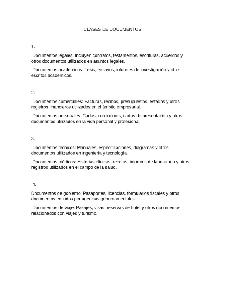 Clases de Documentos. Amauri Salazar | PDF