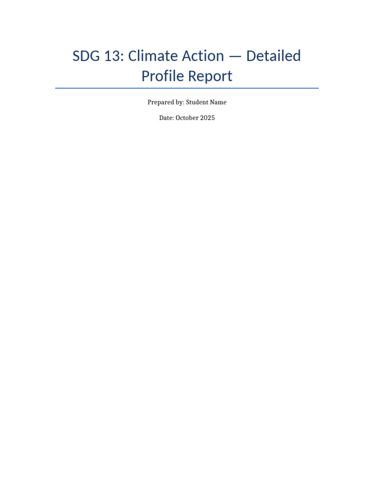 SDG13 Climate Action Report | PDF | Climate Change | Climate Resilience