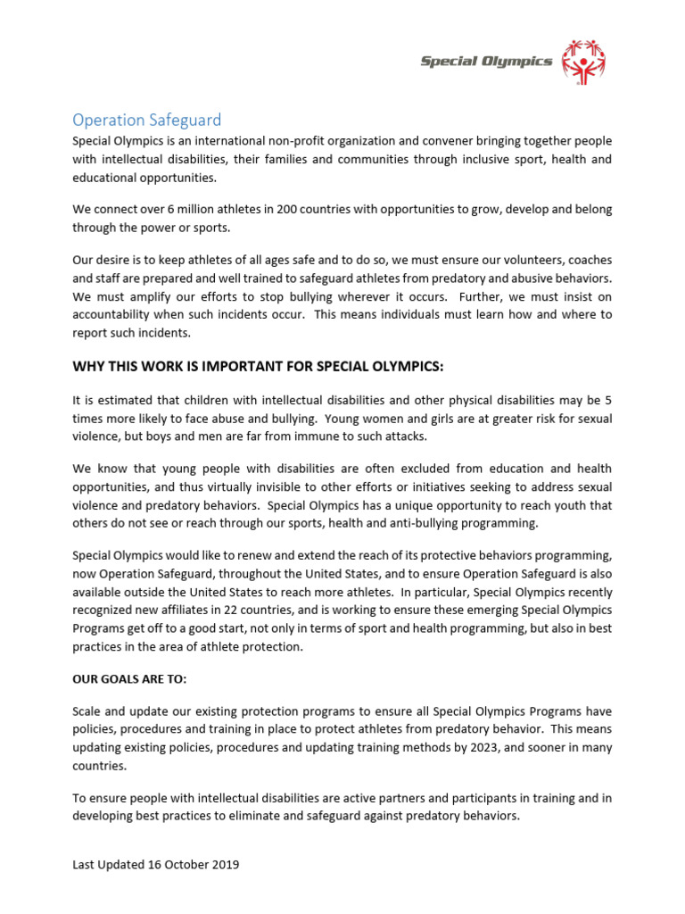 Operation Safeguard Overview | PDF | Bullying | Aggression